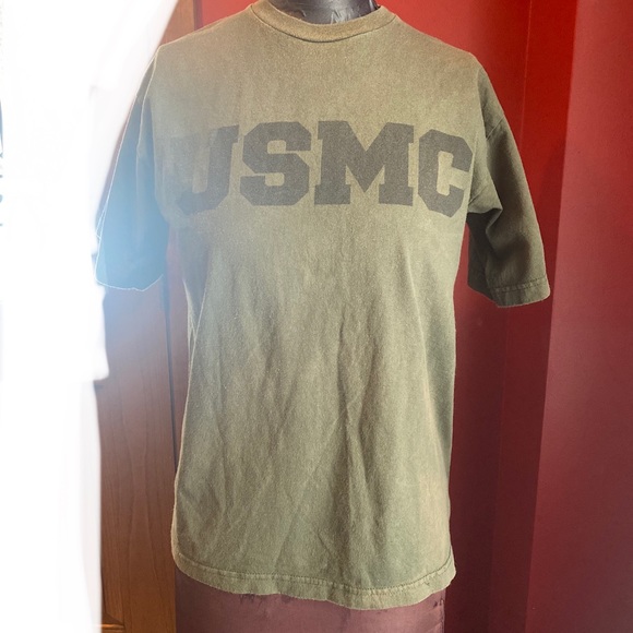 Bayside | Shirts | Usmc Green Medium Tshirt American Made | Poshmark